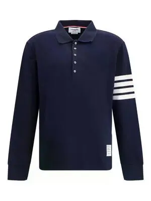 Thom Browne 4-bar Long-sleeve Polo Shirt - Blue