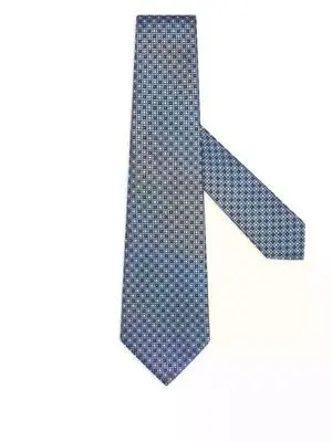 Zegna Patterned Silk Tie - Blue