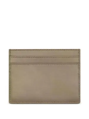 Saint Laurent Logo Leather Card Holder - Neutrals