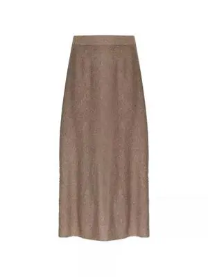 LISA YANG High-rise Cashmere Skirt - Brown