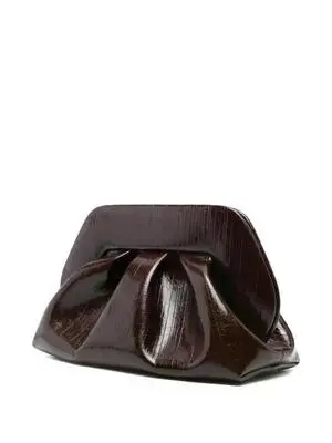 THEMOIRE Medium Bios Rigato Clutch - Brown