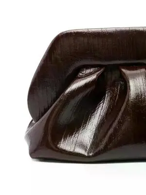 THEMOIRE Medium Bios Rigato Clutch - Brown