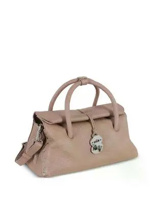 ZANELLATO Dotta Top Handle Stud Tote Bag - Brown