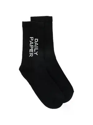 DAILY PAPER Logo-print Socks - Black