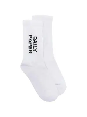 DAILY PAPER Logo-print Socks - White