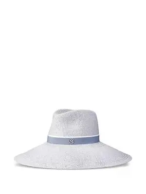 MAISON MICHEL Anne Ribbon Detailed Hat - Blue