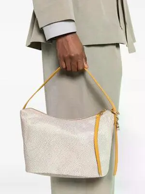 Borbonese Patterned Zipped Tote - Neutrals