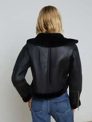 L'Agence Pike Shearling Leather Jacket