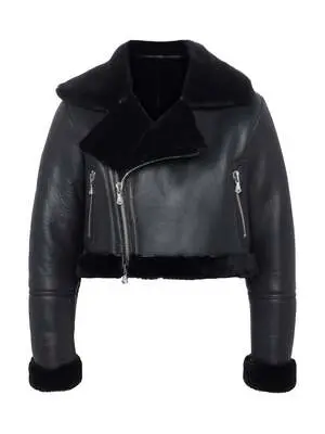 L'Agence Pike Shearling Leather Jacket