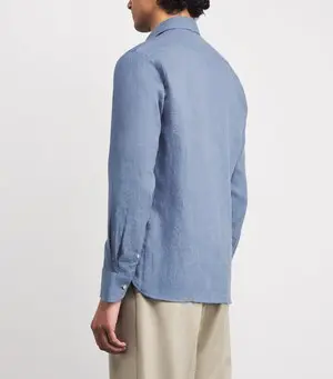 100HANDS Brushed Linen Shirt - Blue