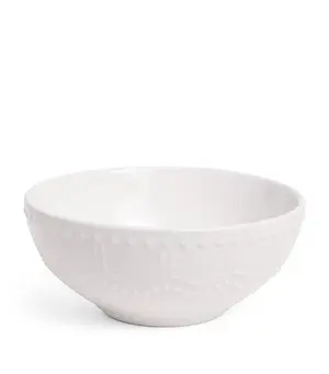 Harrods Stoneware Brompton Snack Bowl - White