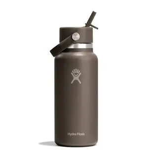 HYDRO FLASK Wide Mouth Bottle With Flex Straw Cap - Brown