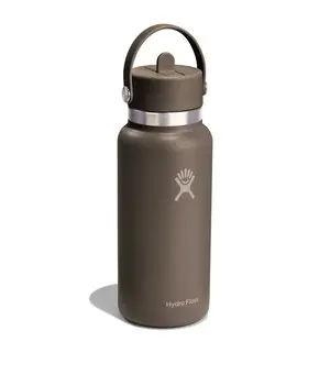 HYDRO FLASK Wide Mouth Bottle With Flex Straw Cap - Brown
