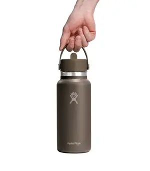 HYDRO FLASK Wide Mouth Bottle With Flex Straw Cap - Brown