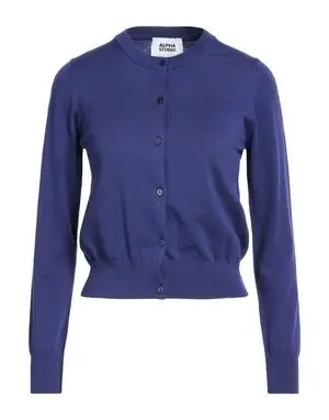 Alpha Studio Cotton Knit Cardigan - Navy