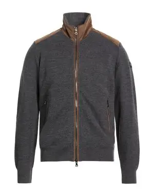 Paul & Shark Virgin Wool Two-tone Cardigan - Grey