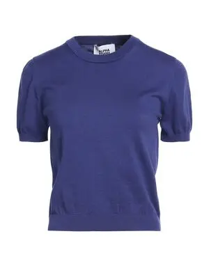 Alpha Studio Cotton Knit Short Sleeve Sweater