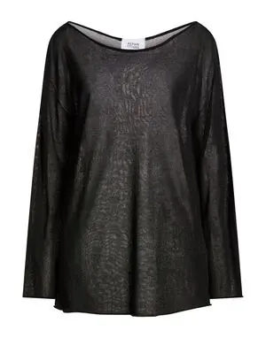 Alpha Studio Metallic Knit Top - Black