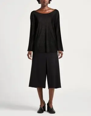 Alpha Studio Metallic Knit Top - Black