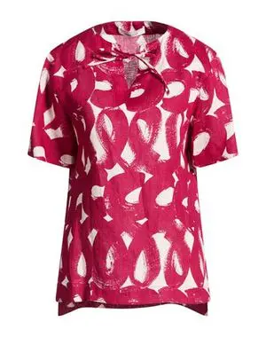 Liviana Conti Linen Two-tone Top - Fuchsia