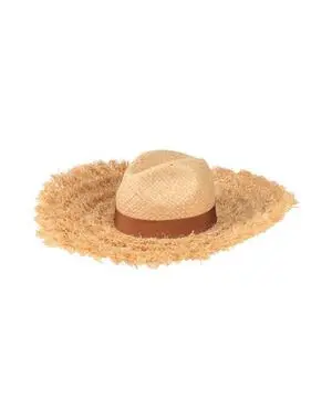 Borsalino Straw Sun Hat With Embellished Wide Brim - Camel