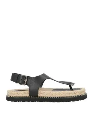 CastaÑer Leather Espadrille Sandals - Black