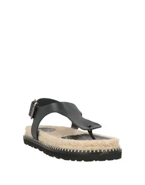 CastaÑer Leather Espadrille Sandals - Black