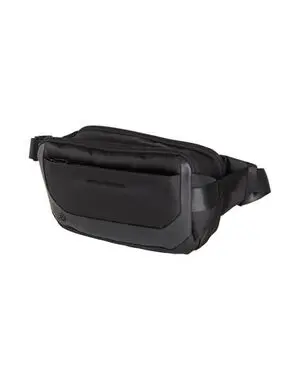 PIQUADRO Belt Bag In Leather, Nylon, And Polyester - Black