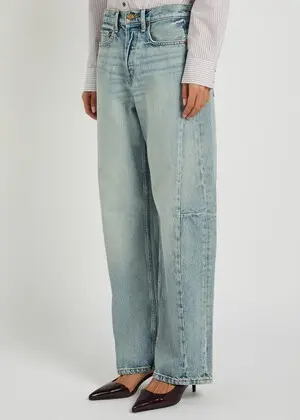 B Sides Slim Lasso Structured Barrel-leg Jeans