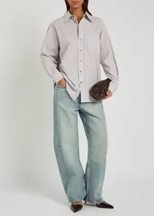 B Sides Slim Lasso Structured Barrel-leg Jeans