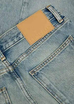B Sides Slim Lasso Structured Barrel-leg Jeans