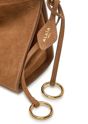 Alaïa East West Medium Nubuck Shoulder Bag - Brown