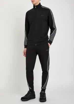 BOSS Logo Panelled Cotton-blend Track Jacket