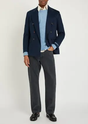 Polo Ralph Lauren Double-breasted Stretch-cotton Blazer - Navy