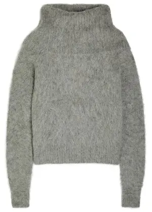TOTEME Funnel-neck Alpaca-blend Jumper - Grey