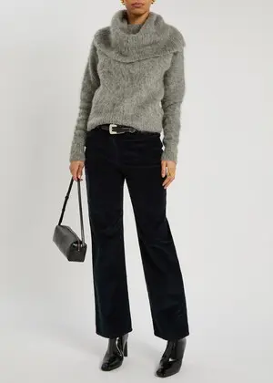 TOTEME Funnel-neck Alpaca-blend Jumper - Grey