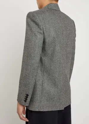 Saint Laurent Checked Wool Blazer - Black
