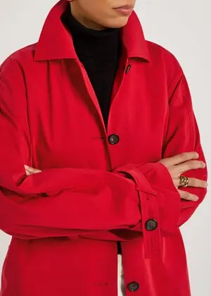 TOTEME Belted Cotton Trench Coat - Red