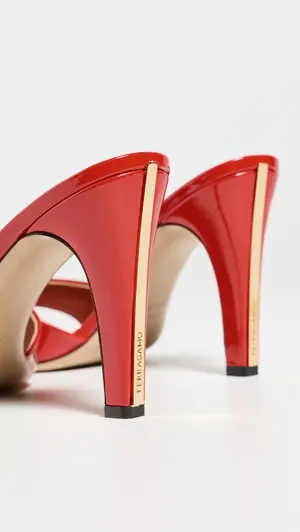 FERRAGAMO Tatiana 95 Stiletto Heel Mules - Flame/biscotto/red