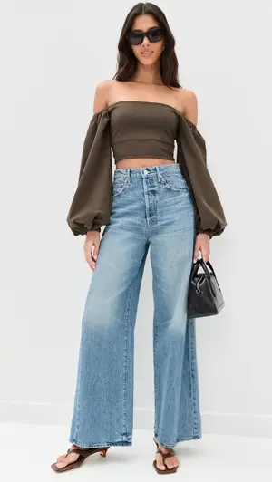 Susana Monaco Off-shoulder Puff-sleeve Top