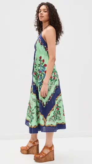 Farm Rio Crochet-trimmed Maxi Dress