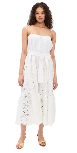 MAREA Camille Eyelet Embroidered Maxi Dress