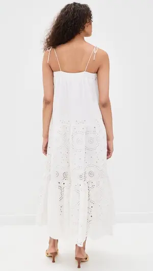 MAREA Camille Eyelet Embroidered Maxi Dress