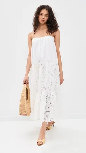 MAREA Camille Eyelet Embroidered Maxi Dress