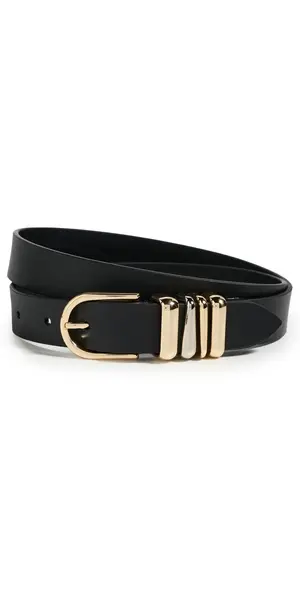 Vince Cora Cowhide Belt With Gold-tone Hardware - Black