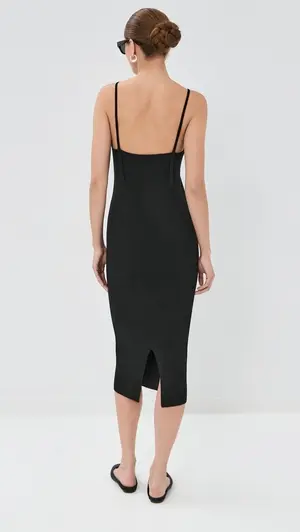 JIL SANDER Sleeveless Ribbed Knit Midi Dress
