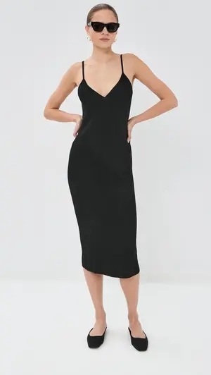JIL SANDER Sleeveless Ribbed Knit Midi Dress