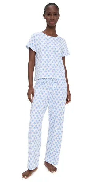 Hill House Home The Kelly Pajama Set - Doily Heart/blue