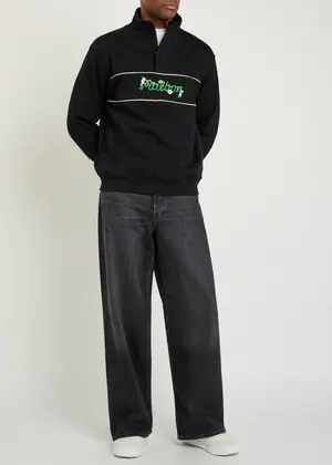 MALBON Grateful Dead Printed Half-zip Cotton Sweatshirt