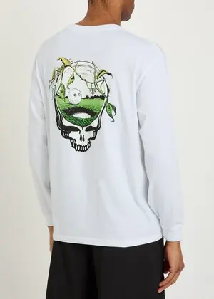 MALBON Grateful Dead Printed Cotton T-shirt - White